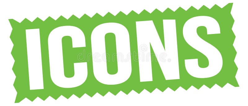 ICONS Text Written on Green Stamp Sign Stock Illustration ...