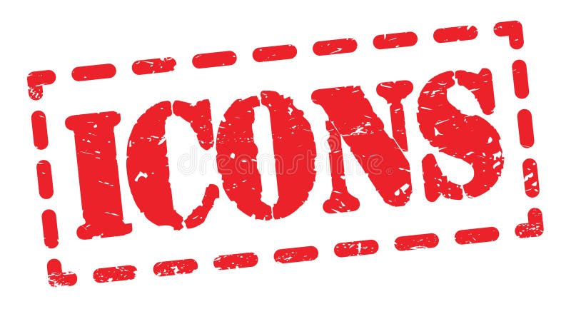 ICONS Text Written on Red Stamp Sign Stock Illustration - Illustration ...