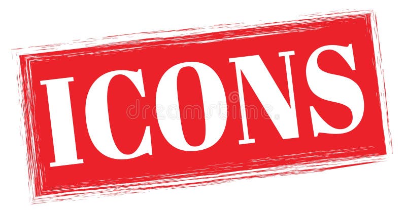 ICONS Text Written on Red Stamp Sign Stock Illustration - Illustration ...