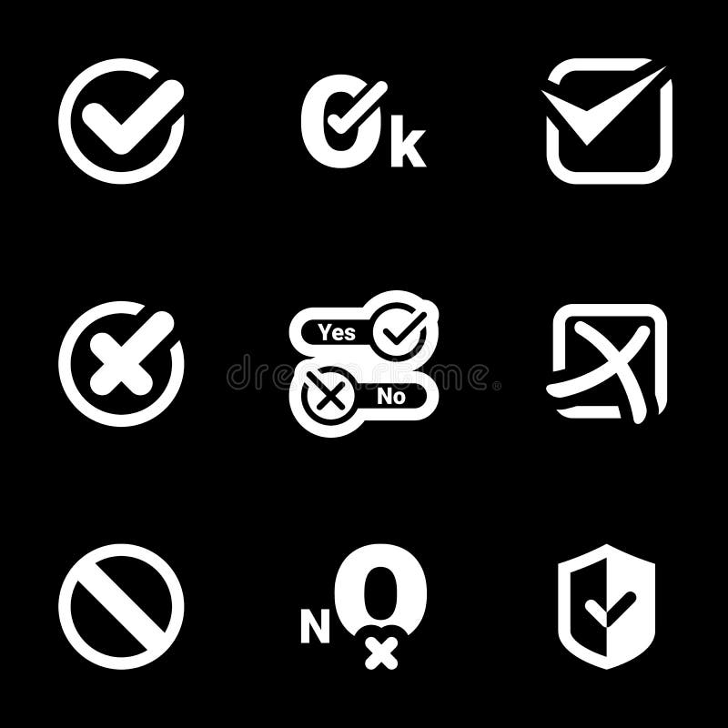 Yes No Icon Black White Stock Illustrations – 1,069 Yes No Icon Black ...