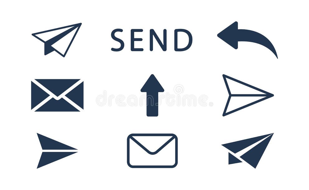 Icons To the Send a Message. Send Icons. Mail Icons Stock Illustration ...