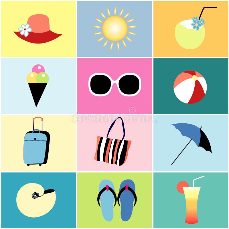 Icons To the Summer Recreation Stock Vector - Illustration of ...