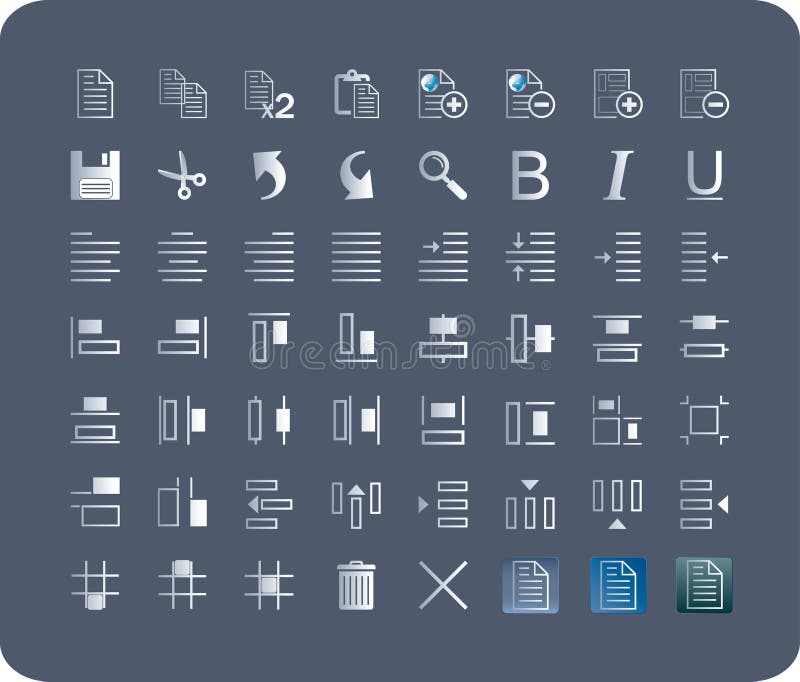Icons for Toolbar Applications Stock Illustration - Illustration of ...