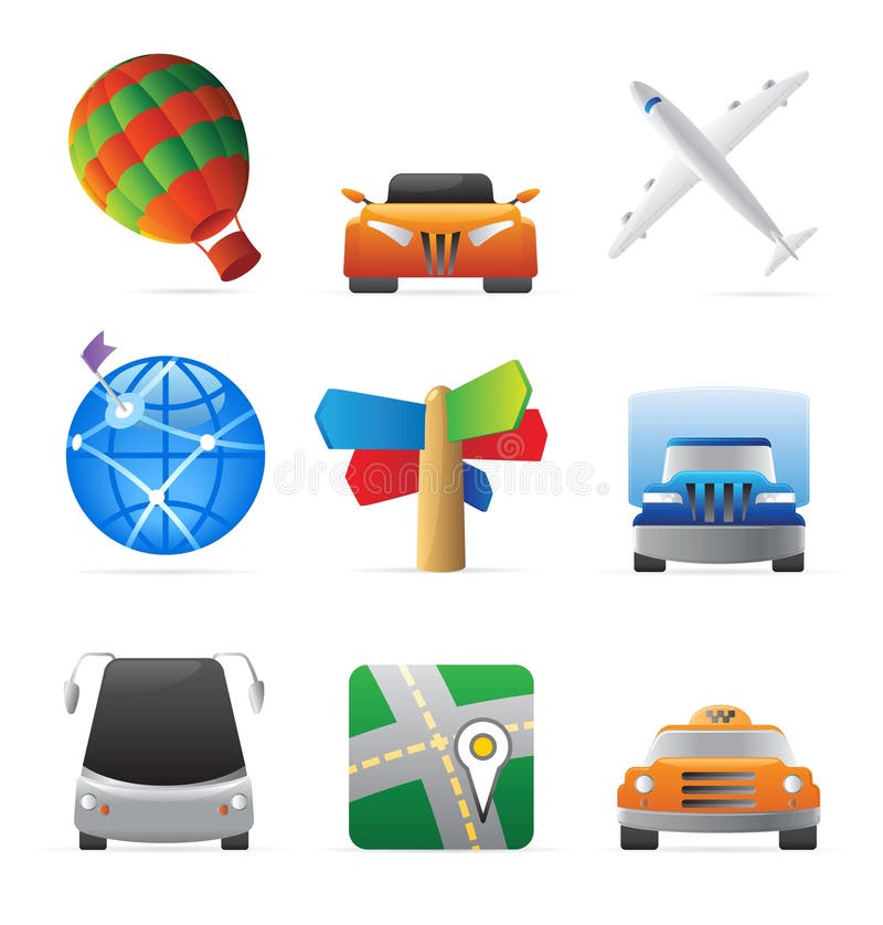 Icons for transportation stock vector. Illustration of lorry - 17830555