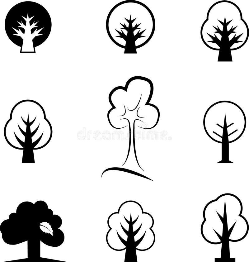 Icons of trees stock vector. Illustration of tree, branch - 17890100
