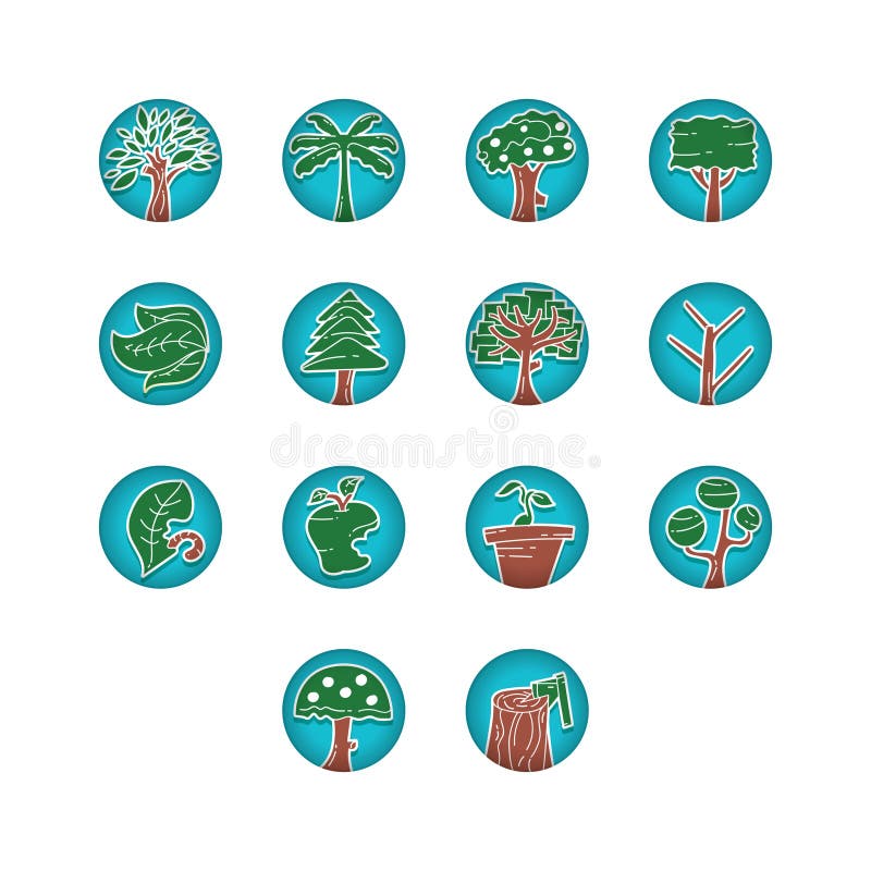 Icons of Trees. Vector Illustration Decorative Design Stock Vector ...