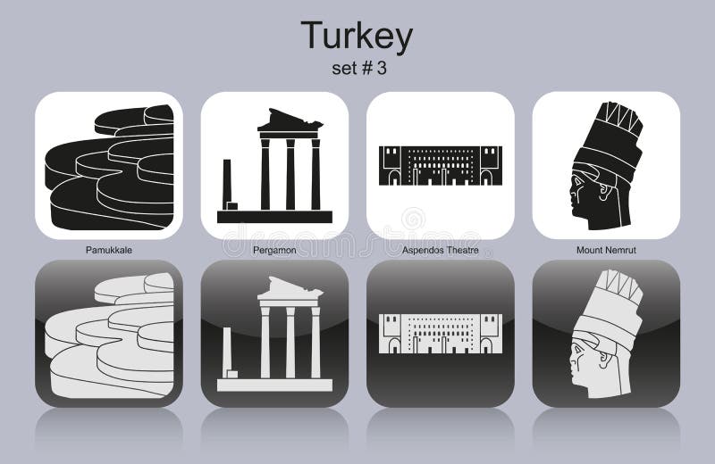 Icons of Turkey stock vector. Illustration of monochrome - 39807140