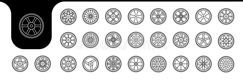 Icons of Types and Kinds Rims Design Vector Stock Illustration ...