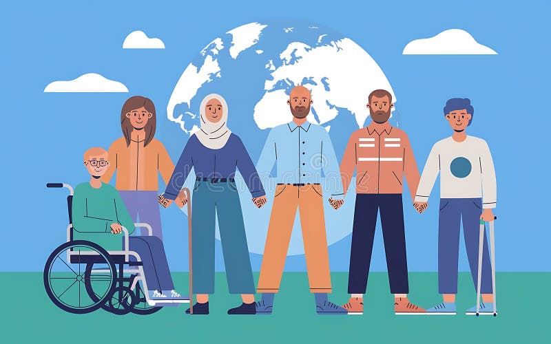 Icons of Universal Access, Equality, and Empowerment Stock Illustration ...