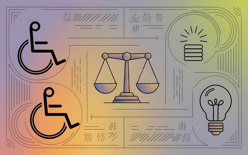 Icons of Universal Access, Equality, and Empowerment Stock Illustration ...
