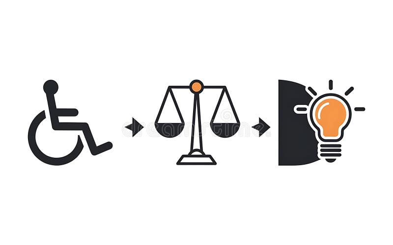 Icons of Universal Access, Equality, and Empowerment Stock Illustration ...