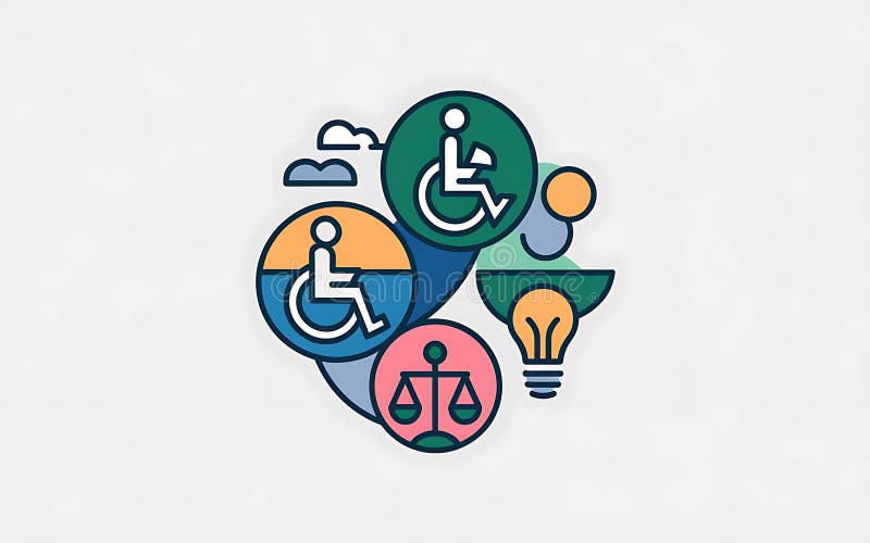 Icons of Universal Access, Equality, and Empowerment Stock Illustration ...