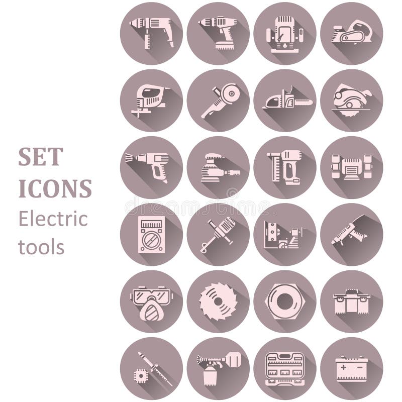 Icons of Various Electric Tools Stock Vector - Illustration of ...