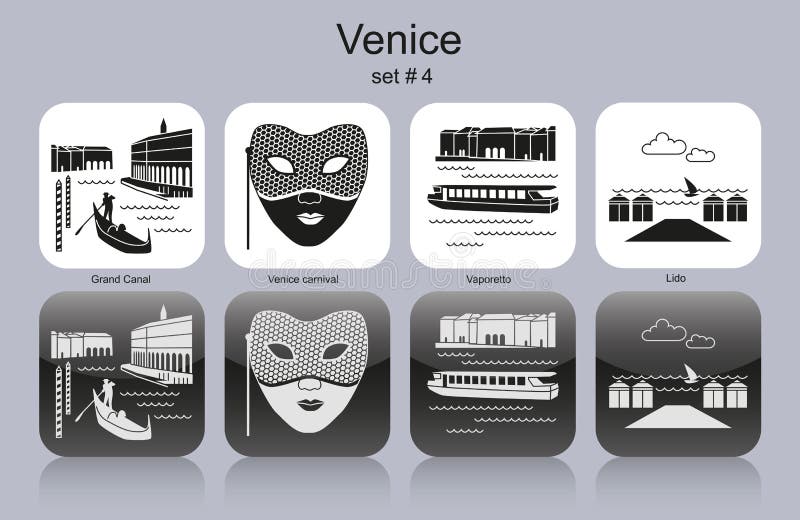Icons of Venice stock vector. Illustration of cathedral - 35565460