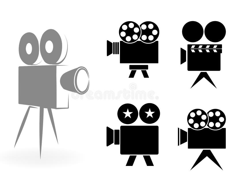 Icons of video cameras stock vector. Illustration of media - 33646248
