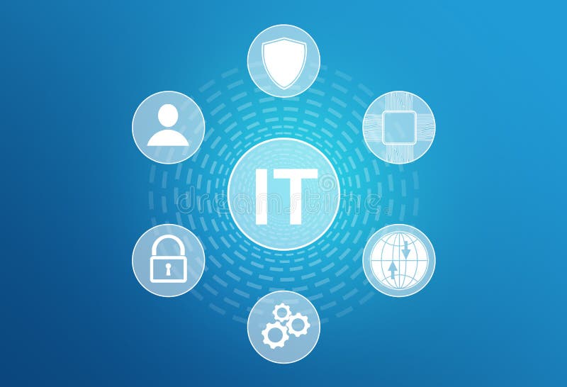 It and Icons on a Virtual Screen Stock Illustration - Illustration of ...