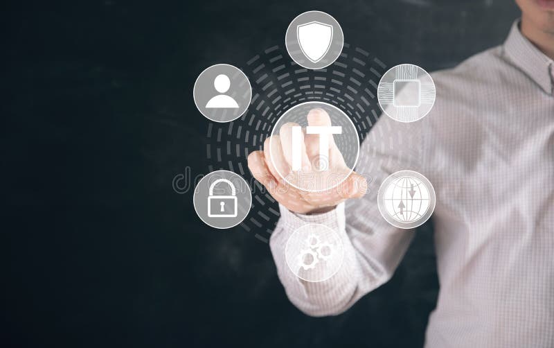It and Icons on a Virtual Screen. Information Technology Stock Photo ...