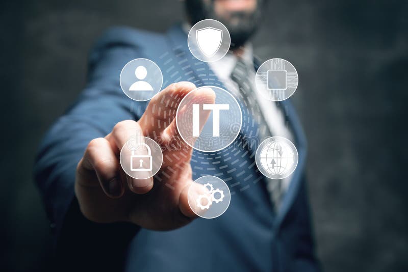 It and Icons on a Virtual Screen. Information Technology Stock Photo ...