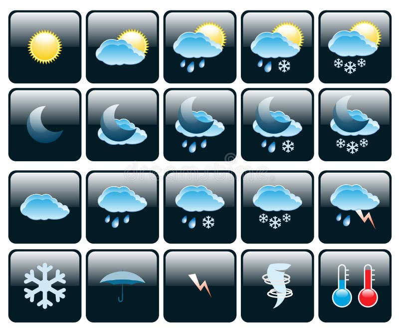 Icons Weather stock vector. Illustration of cloudy, nature - 41057137