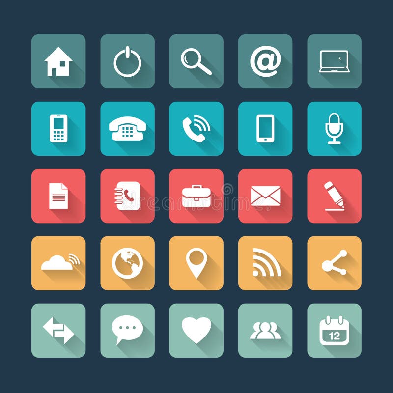 Icons for Web and Mobile stock vector. Illustration of home - 54735873