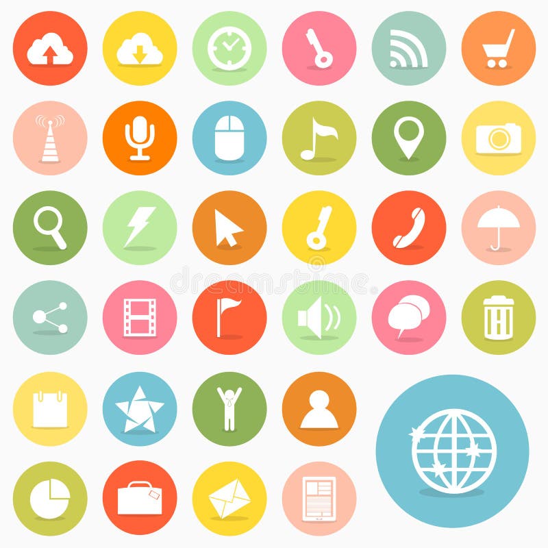 Icons Web Short Shadow Design Stock Vector - Illustration of short ...