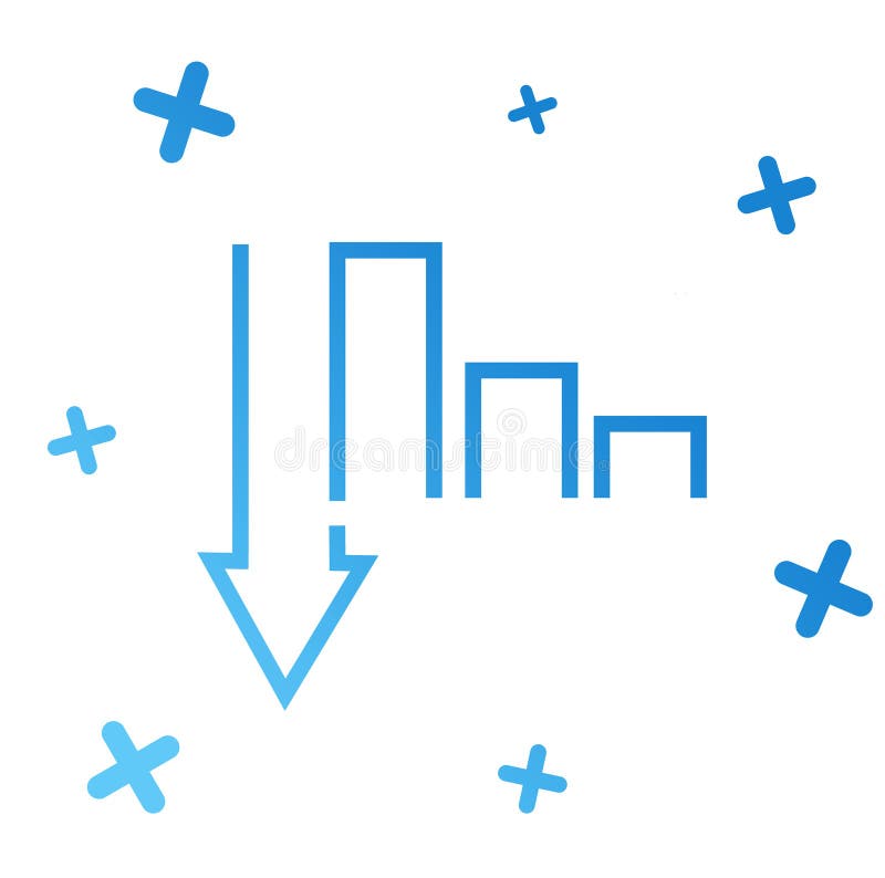 Icons for Website with Arrow Down Lines Falling Inflation Rate ...