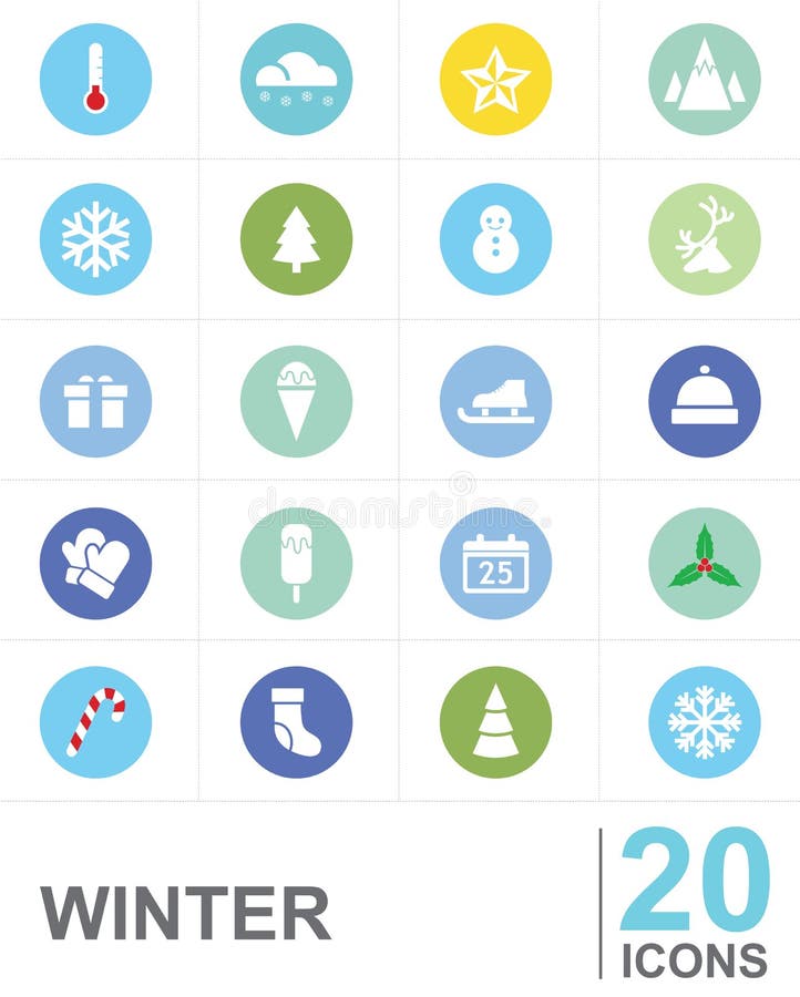 Icons WINTER vector design stock vector. Illustration of season - 73673275