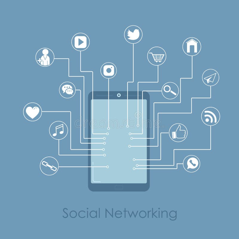 Icons of Work and Communication on the Internet, Smartphone. the ...