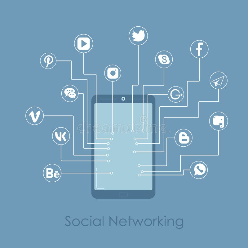 Icons of Work and Communication on the Internet, Smartphone. the ...