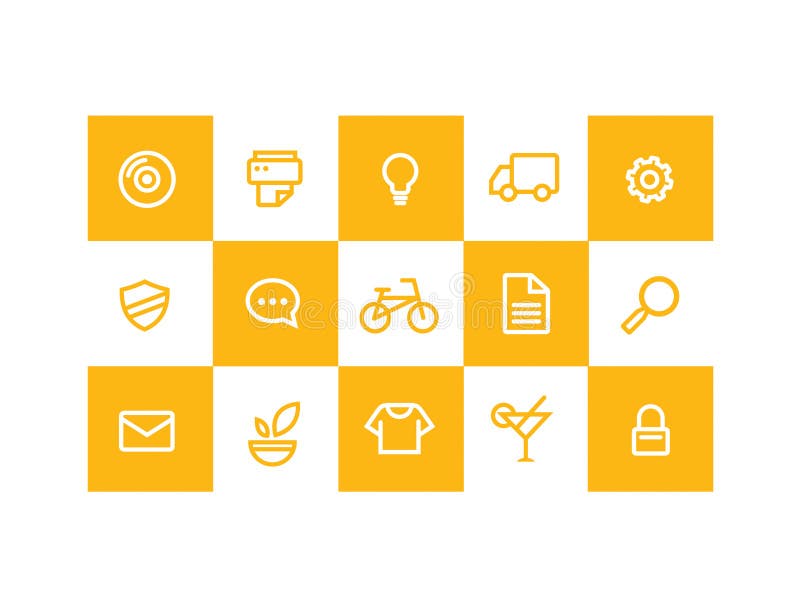 Icons Yellow stock vector. Illustration of lightbuld - 20629343
