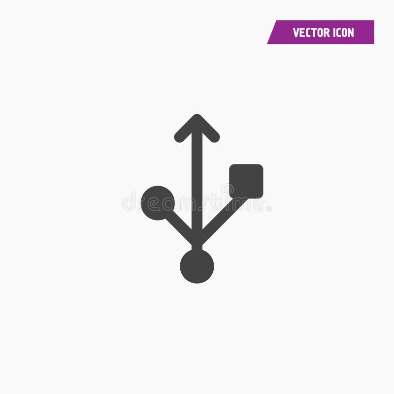 Black Silhouette Vector of a USB Trident Icon. Stock Vector ...