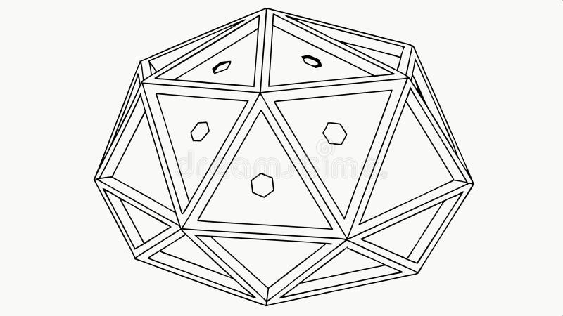 Icosahedron Shape Illustration, Geometric Solid Design Vector Design ...