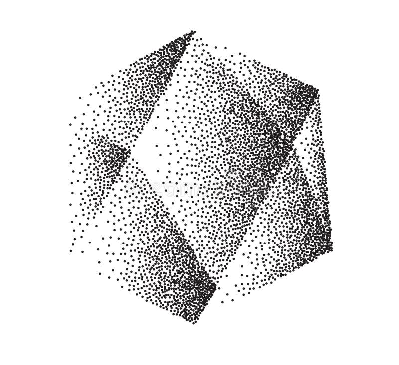 Icosahedron with Stipple Gradient. Geometric Shape Halftone Element ...