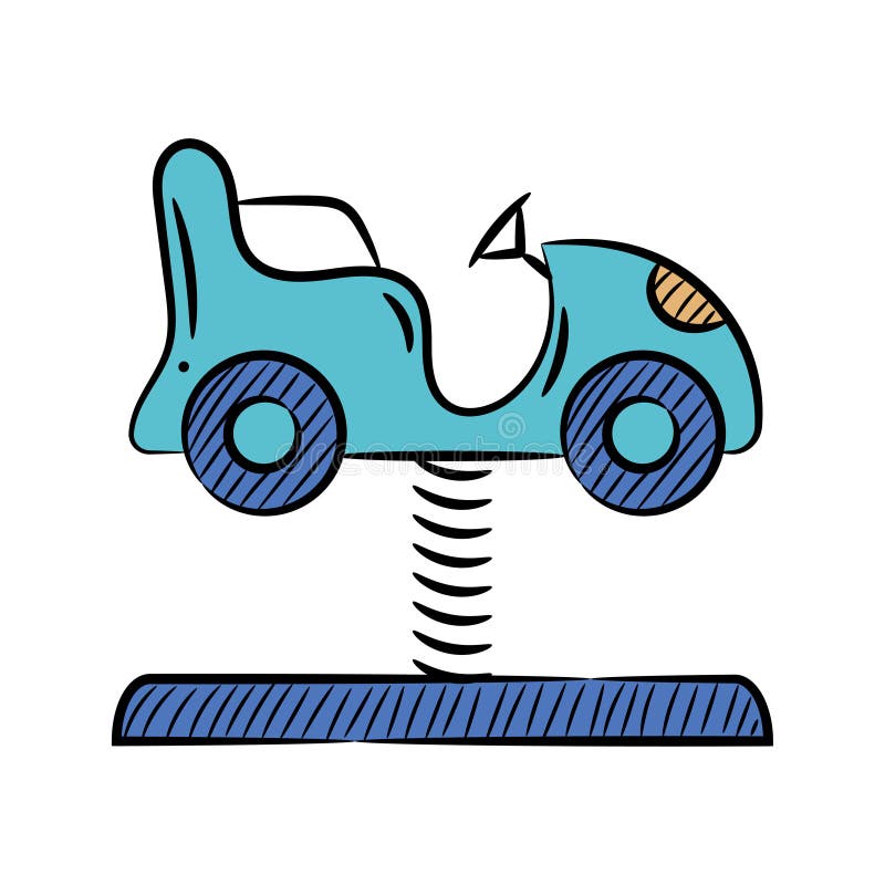Car Spring Toys with Colored Hand Drawn Vector Illustration Stock ...