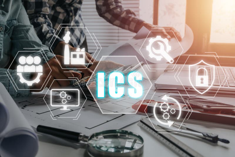 Construction Team Worker Working in Office with Industrial Control ...