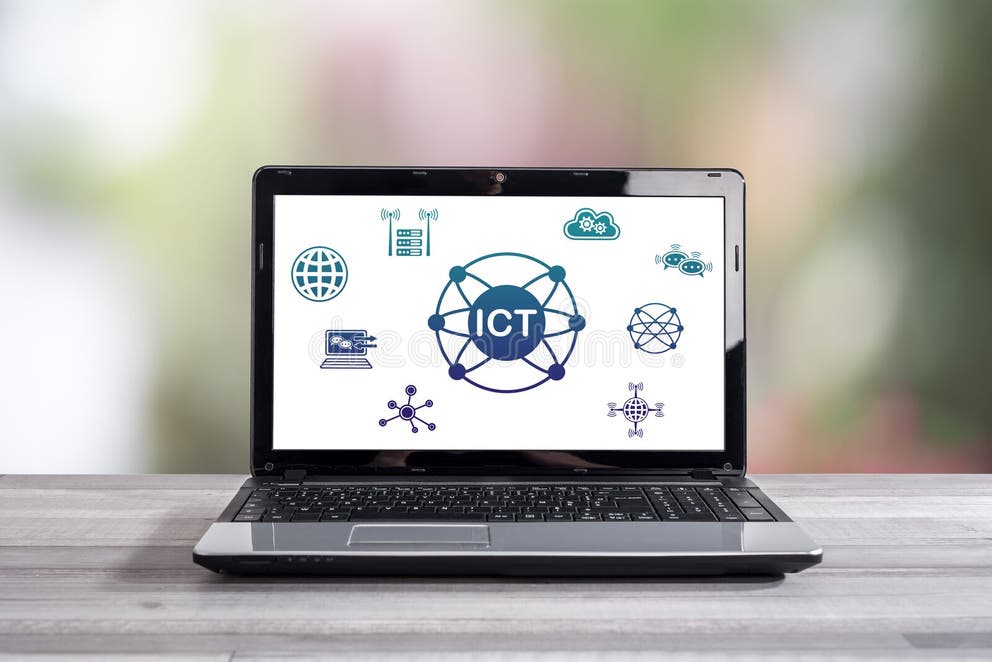 Ict Concept on a Laptop Screen Stock Illustration - Illustration of website, screen: 298726118