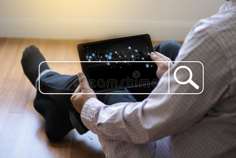 ICT(Information Communication Technology) Businessman Using Sear Stock ...