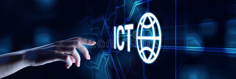 ICT Information Communication Technology Internet Concept on Virtual ...