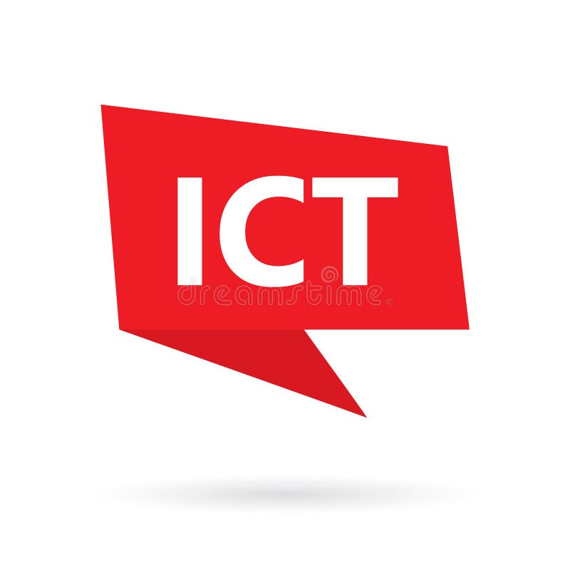 ICT Information and Communications Technology Acronym on a Speech ...