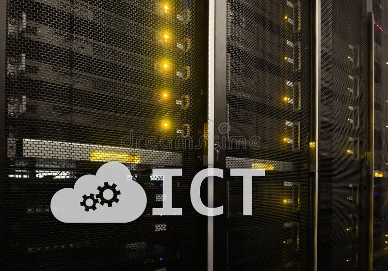 ICT - Information and Communications Technology Concept on Server Room ...