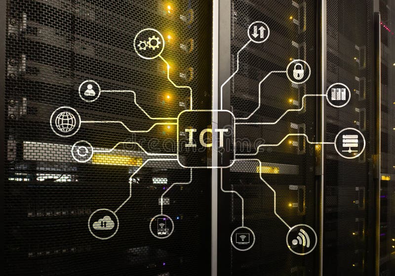 ICT - Information and Communications Technology Concept on Server Room ...