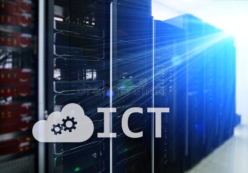 ICT - Information and Communications Technology Concept on Server Room ...
