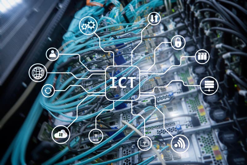 ICT - Information and Communications Technology Concept on Server Room ...