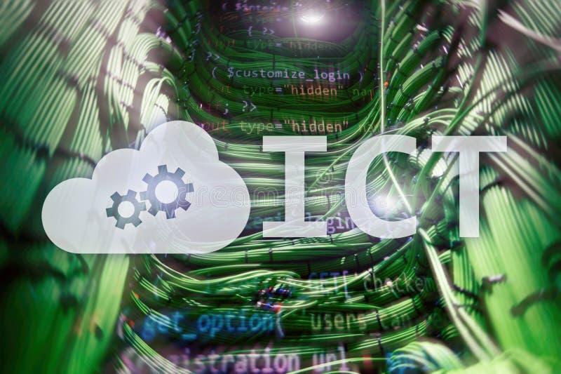ICT - Information and Communications Technology Concept on Server Room ...