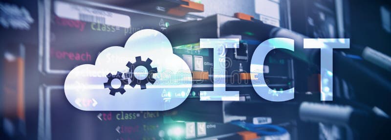 ICT - Information and Communications Technology Concept on Server Room ...