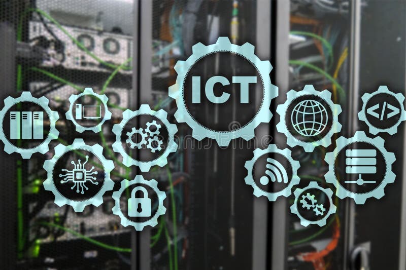 ICT. Information and Communications Technology on Modern Server Room ...