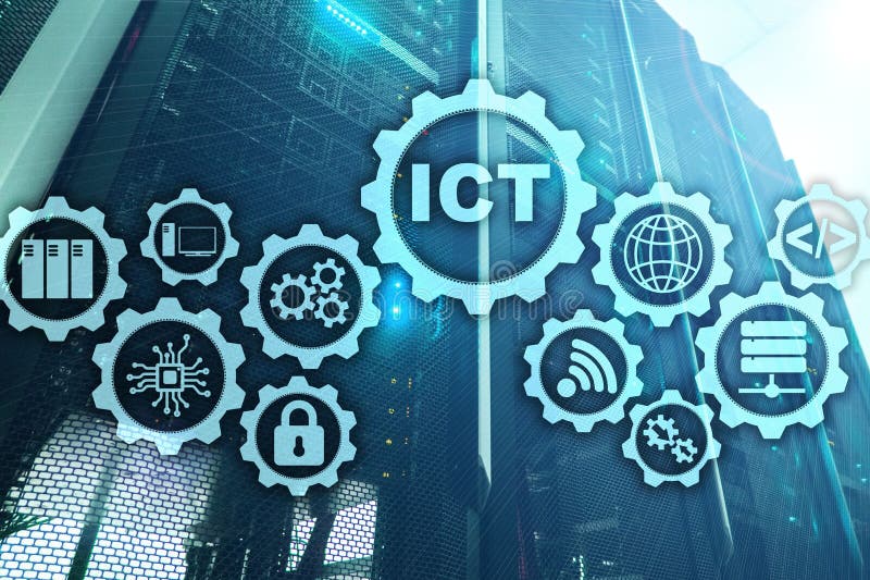 ICT - Information and Communications Technology Concept on Server Room ...