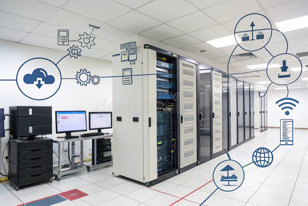 ICT and IoT Concepts: Telecommunications and Data Systems Stock ...