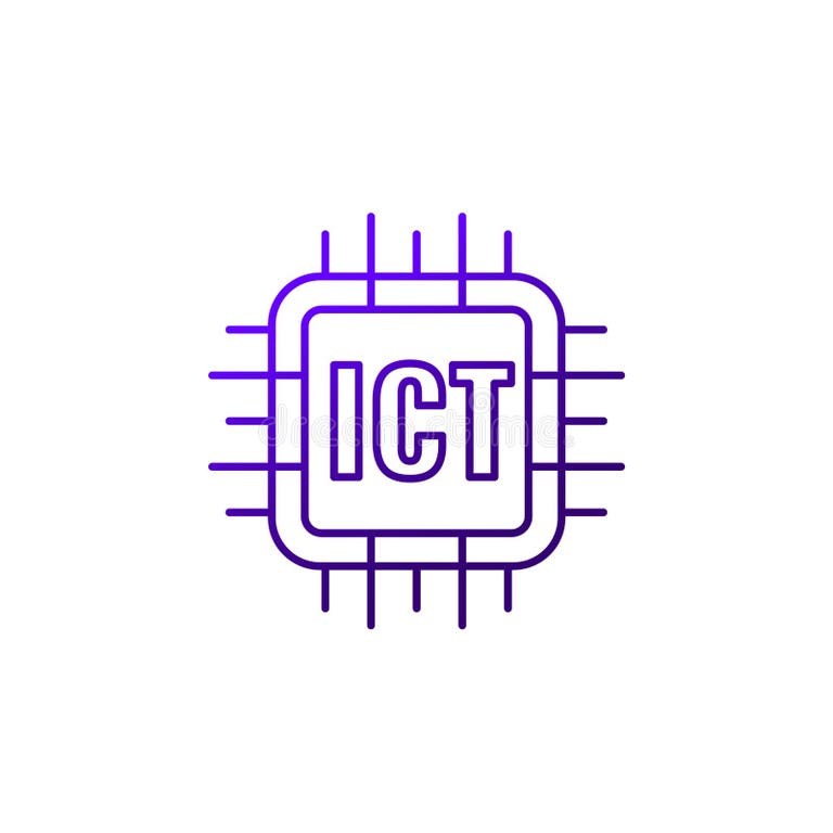 ICT Line Icon, Information Technology Vector Stock Vector ...
