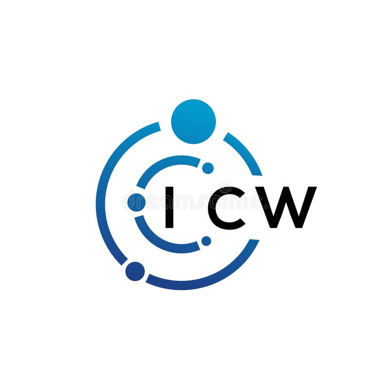 ICW Letter Technology Logo Design on White Background. ICW Creative ...